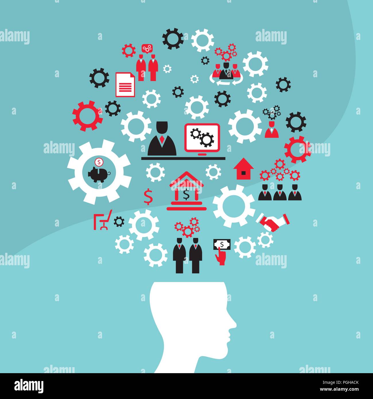 Business concept gears Stock Vector Images - Alamy