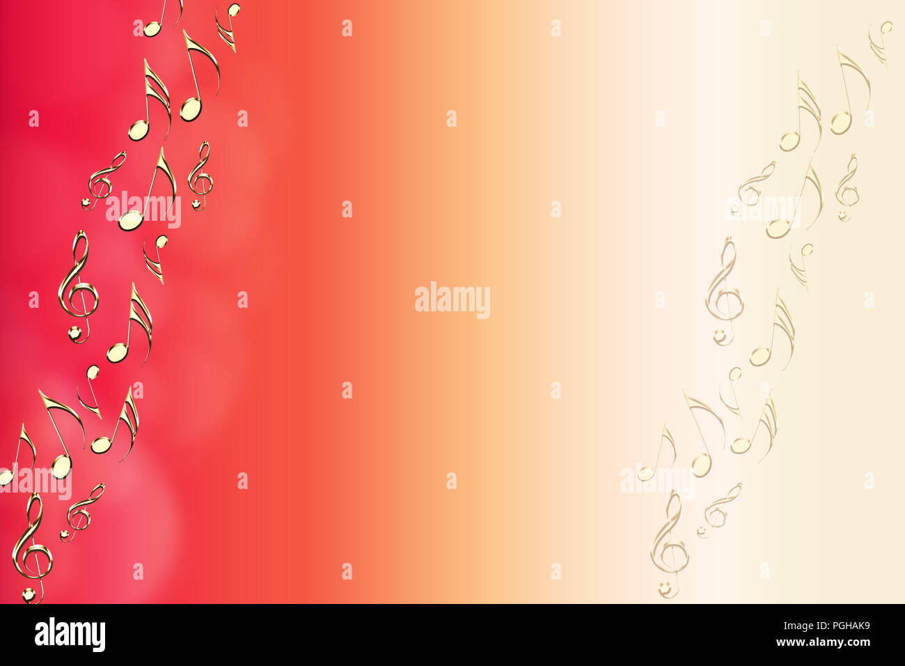 Red Music Notes Background