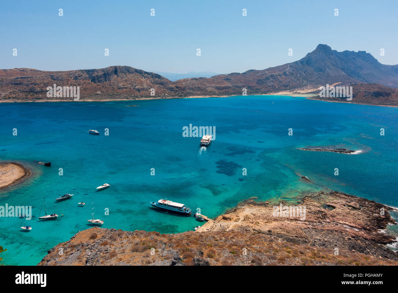 View of Balos Bay from Gramvousa island, western coast of Crete Stock ...