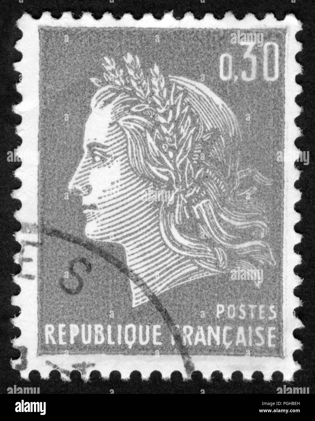 Old france postage stamp Black and White Stock Photos & Images - Alamy
