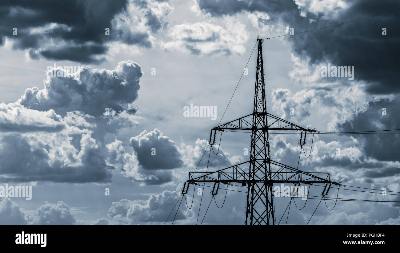 Electricity pylon top view hi-res stock photography and images - Alamy