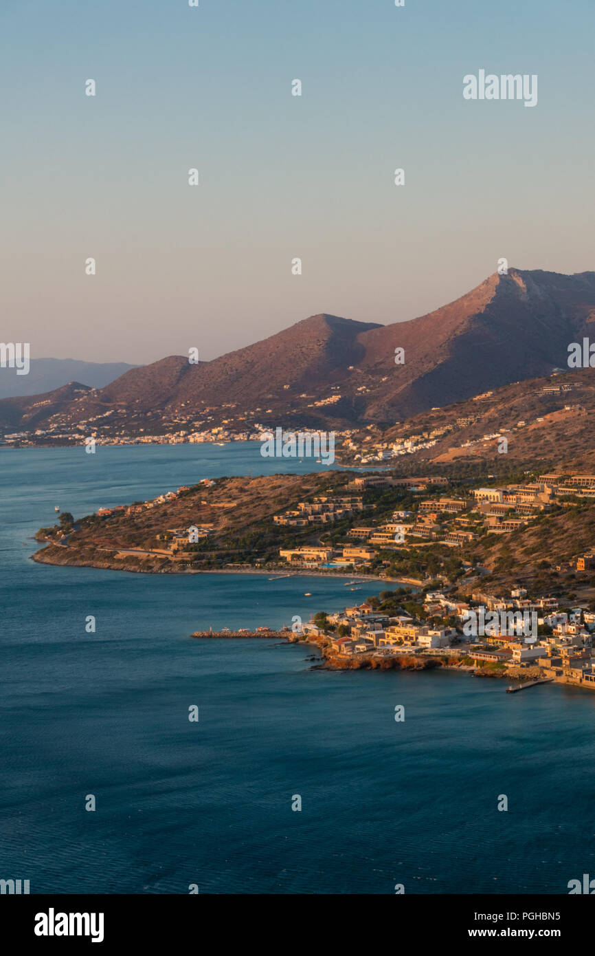 Bay of Elounda at dawn, Crete Stock Photo - Alamy