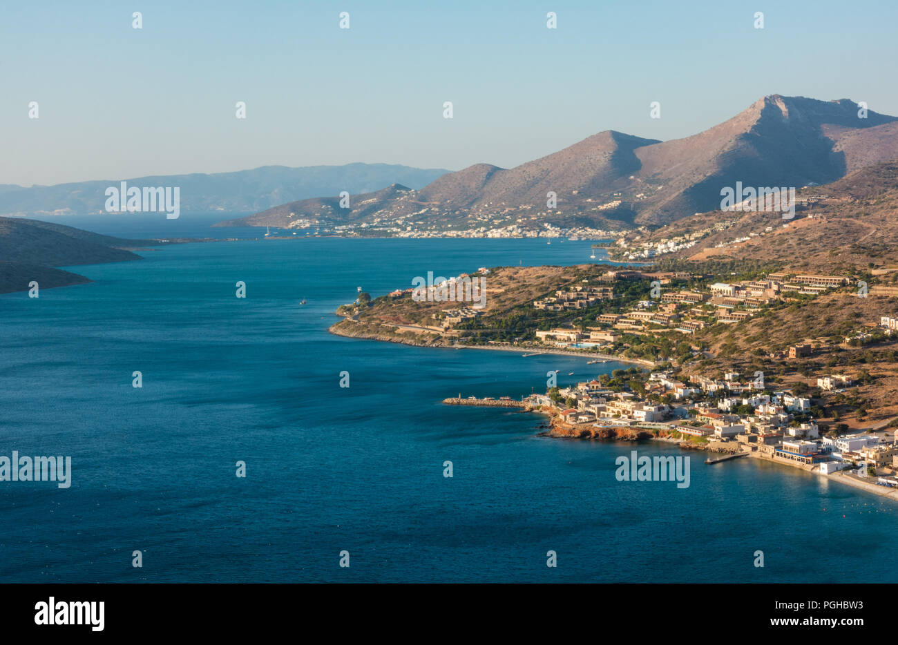 Bay of Elounda at dawn, Crete Stock Photo - Alamy