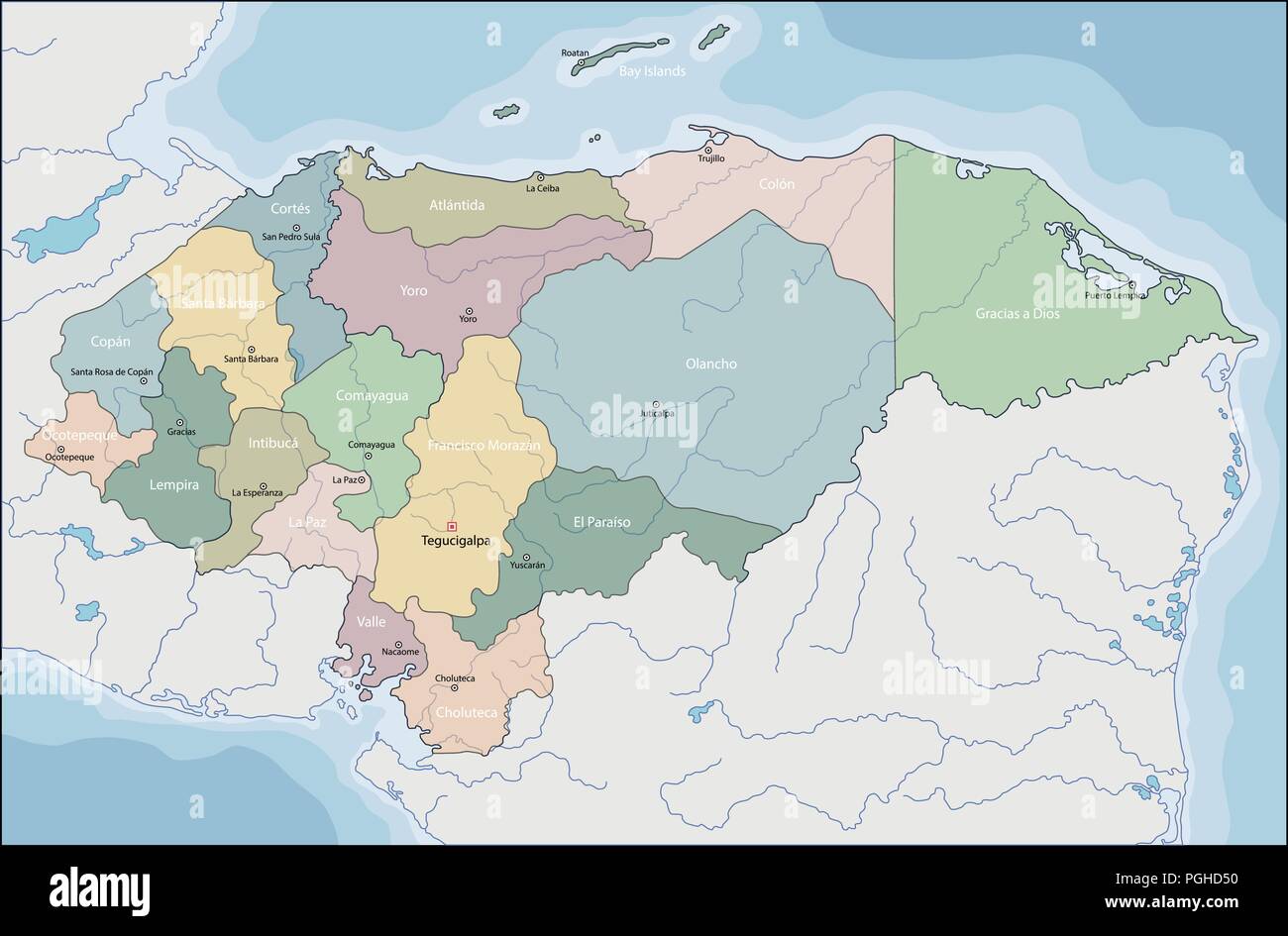 Map of El Honduras Stock Vector Image & Art - Alamy