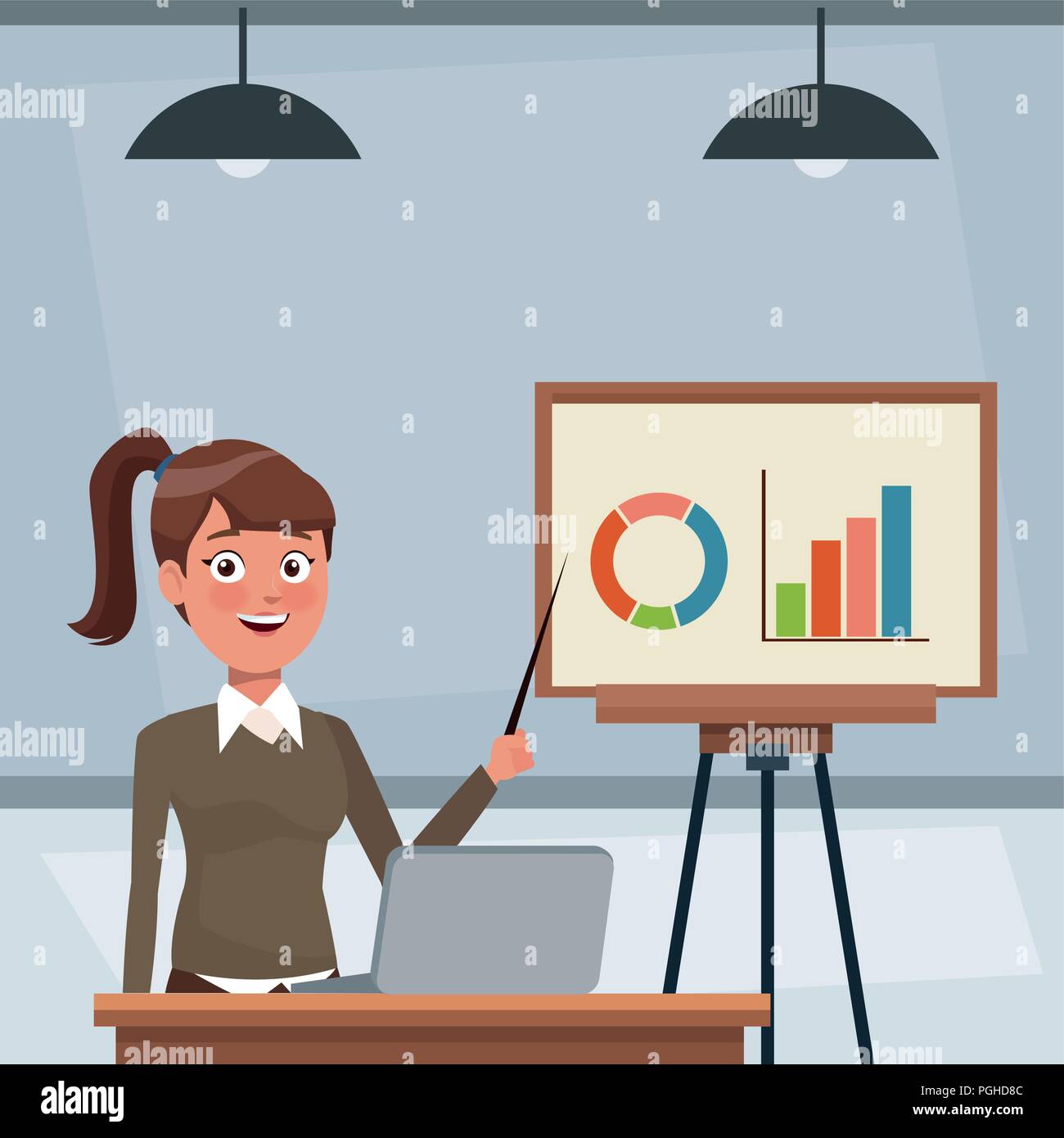 Woman sales manager working Stock Vector Images - Alamy