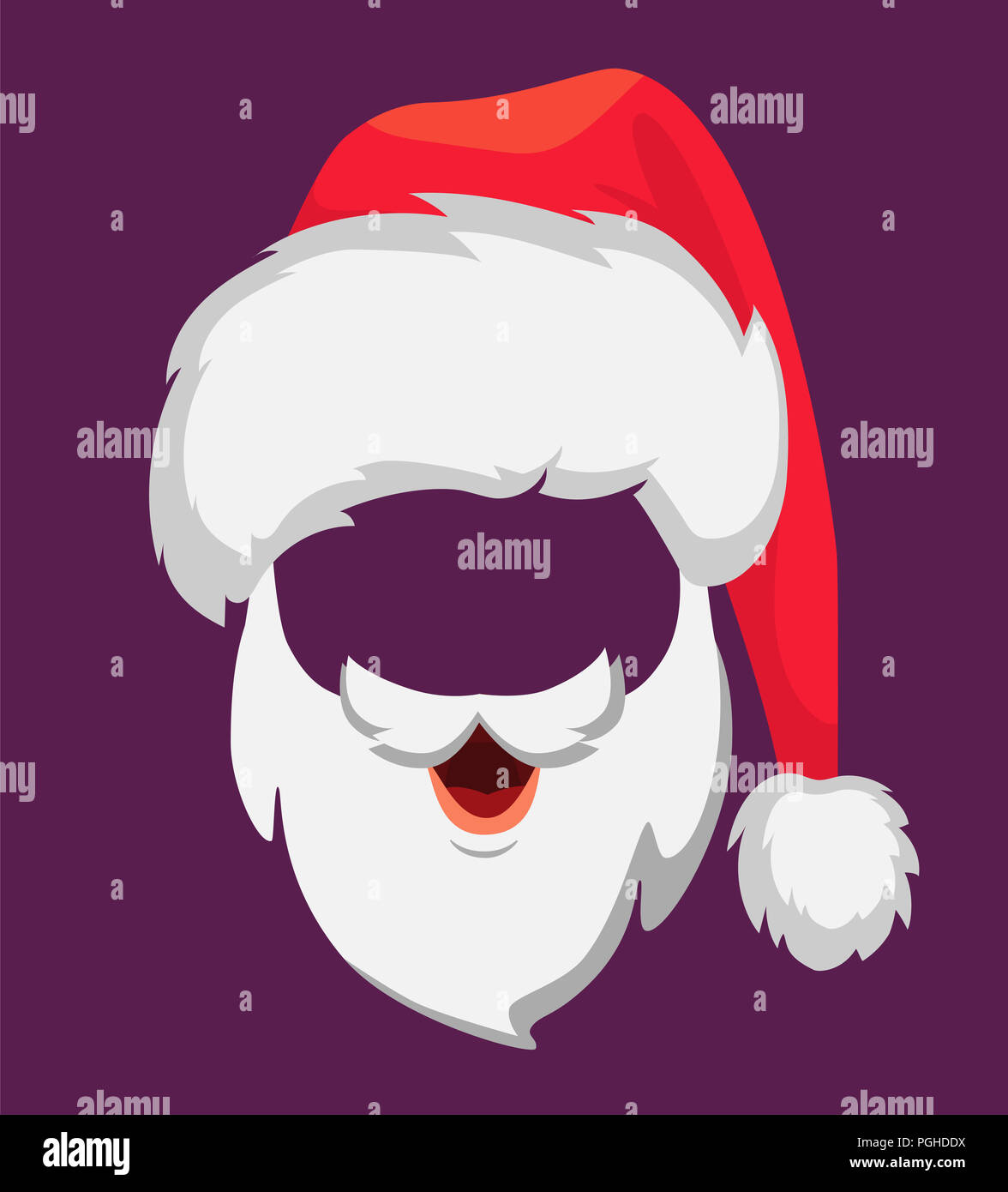 Santa Claus hat and beard. Santa Claus illustration Stock Photo - Alamy
