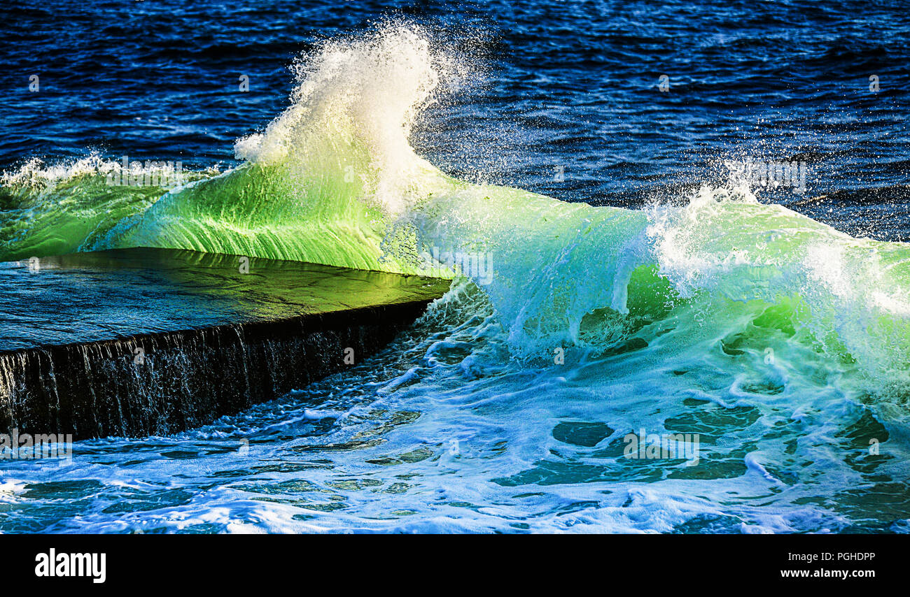 Tsunami wave hitting the coast hi-res stock photography and images - Alamy