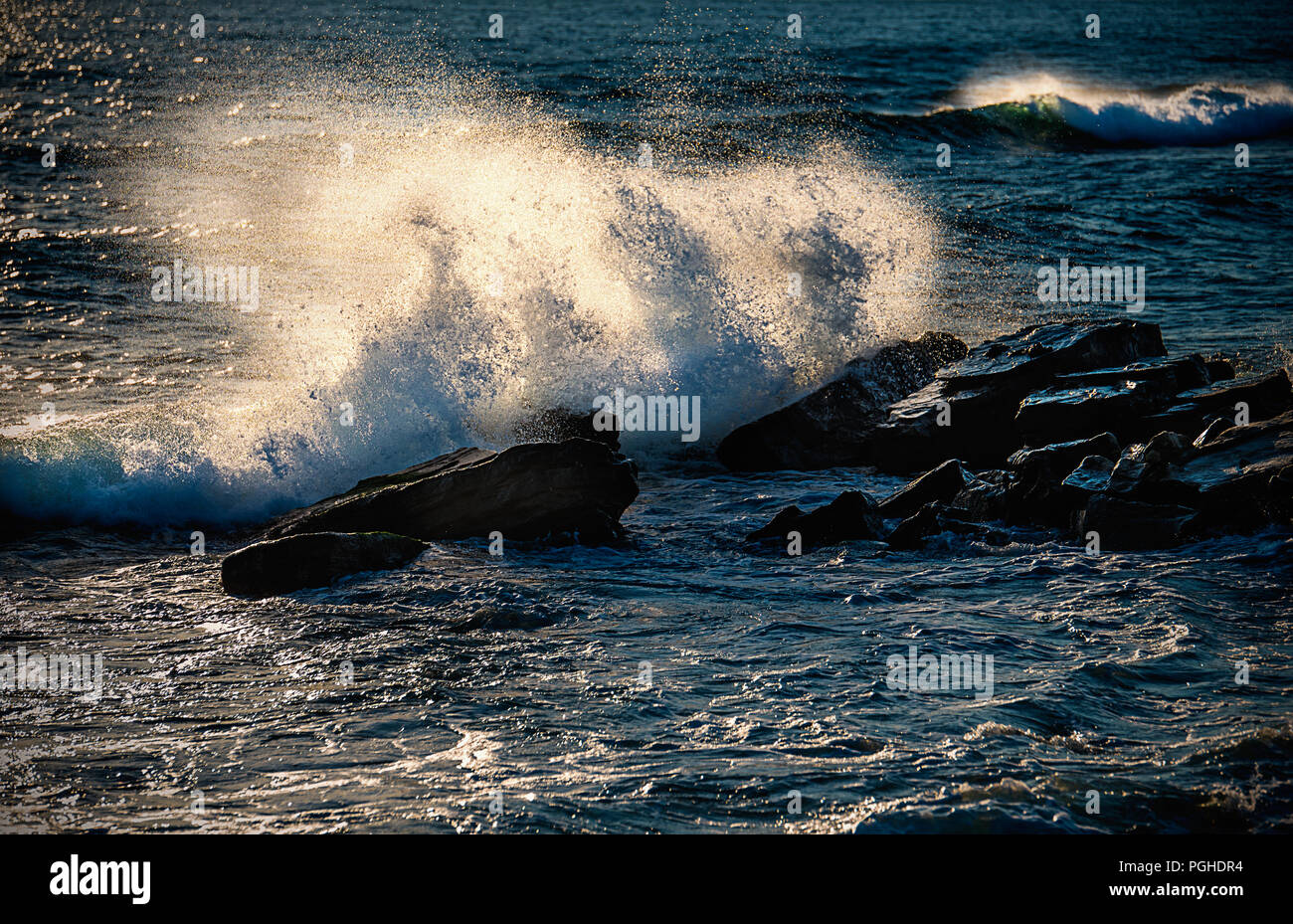 Tsunami wave hitting the coast hi-res stock photography and images - Alamy