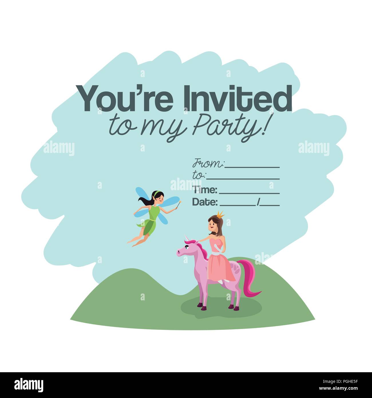 Halloween kids party invitation card with cute cartoons vector ...