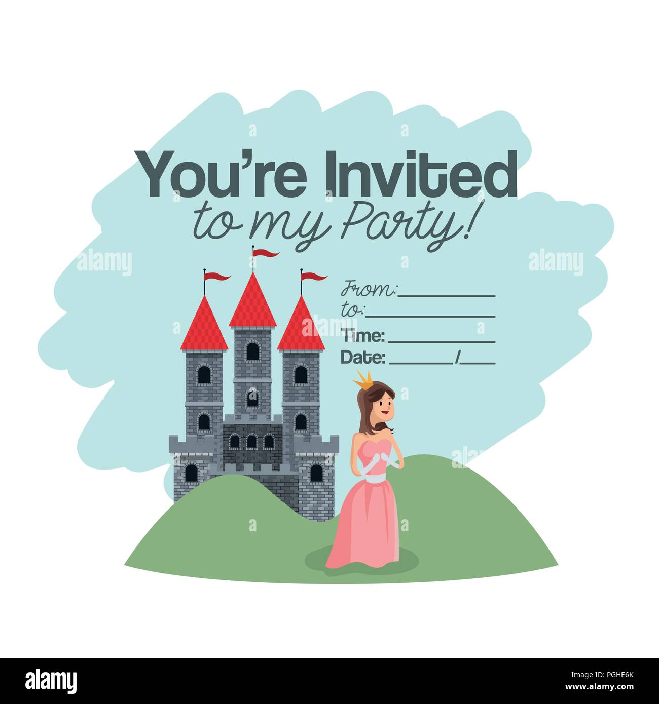 Halloween kids party invitation card with cute cartoons vector ...