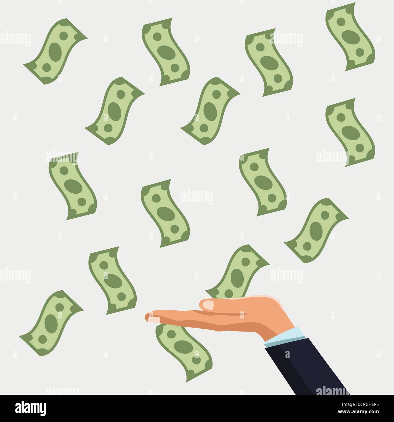 Money Raining Down Cartoon