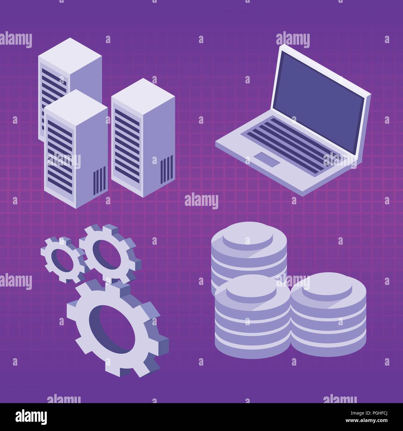 Set of data center icons Stock Vector Image & Art - Alamy