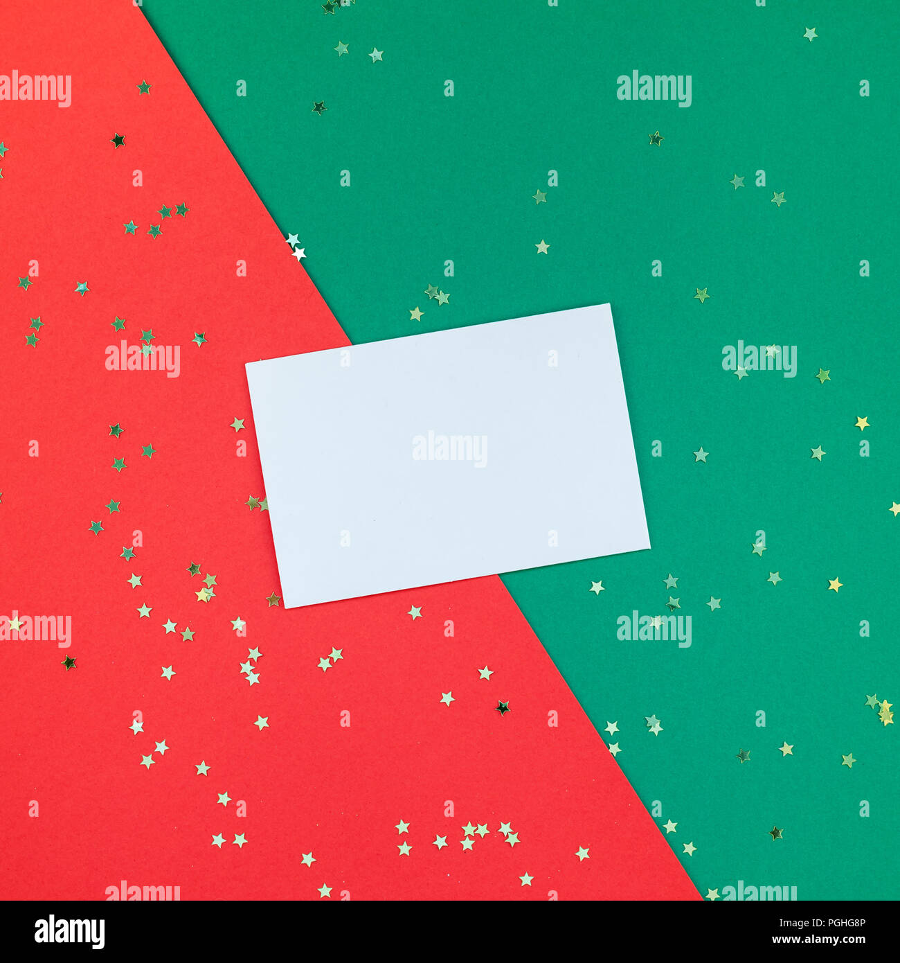 Creative New Year or Christmas greetings letter mockup flat lay top ...