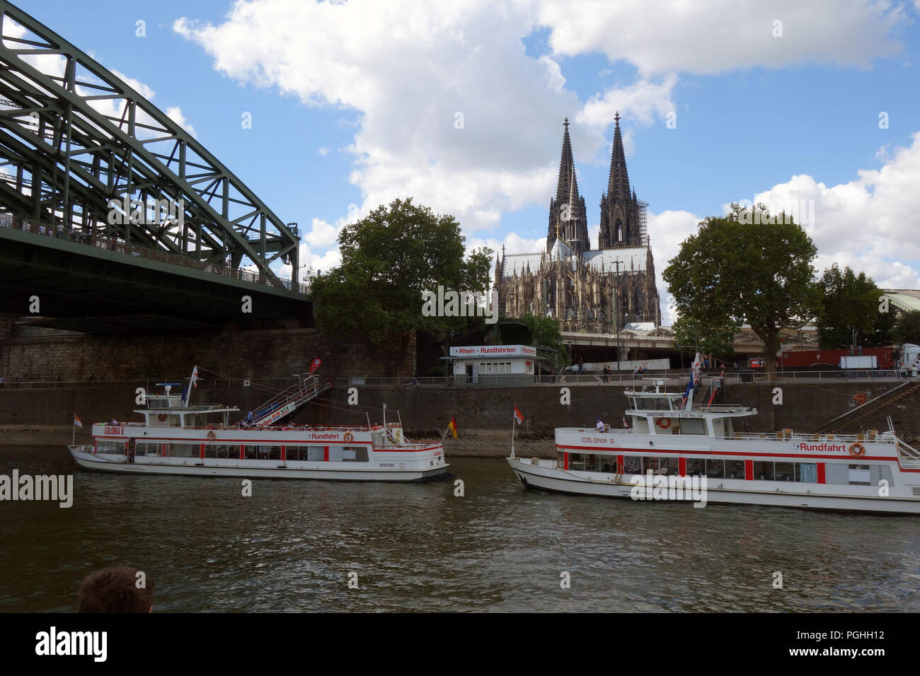 River cruise on the Rhine in Germany with views of Cologne cathedral ...