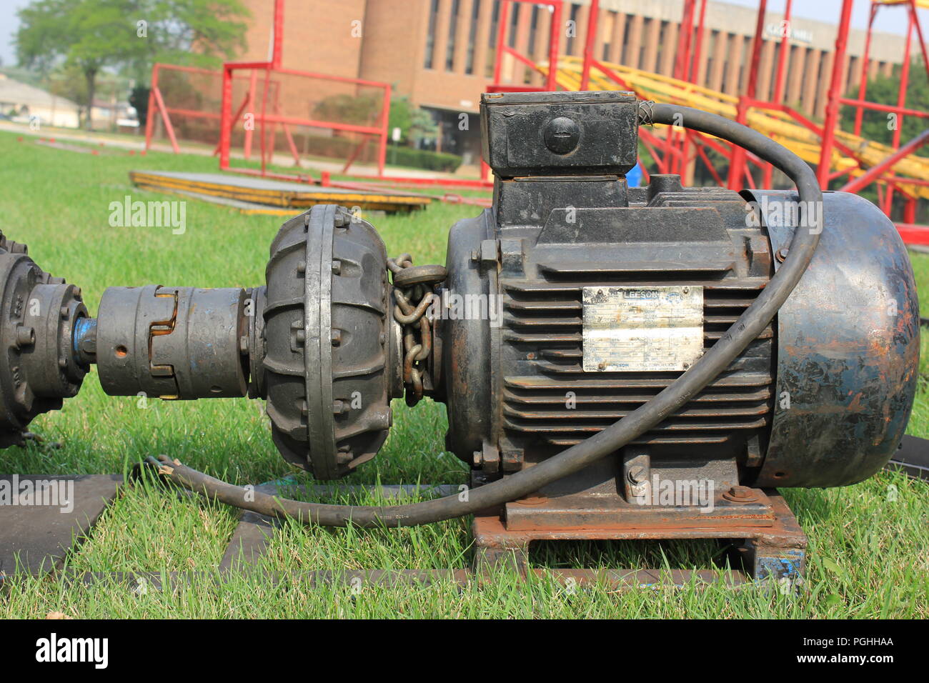 Traveling kiddie carnival ride roller coaster motor engine under ...