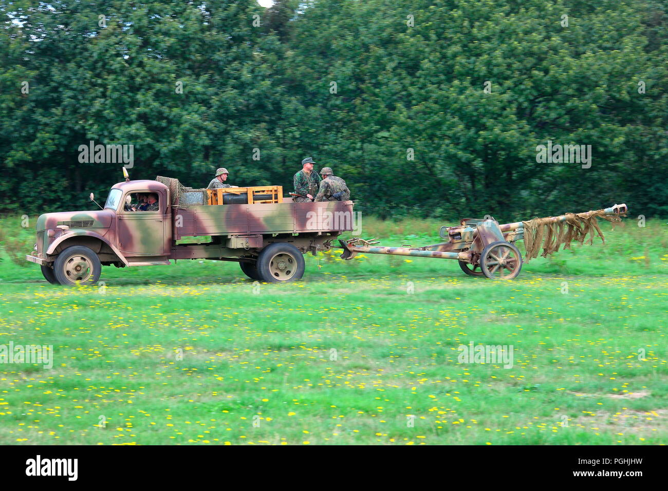 A world war two German tank manouevers in a display area ar Detling ...