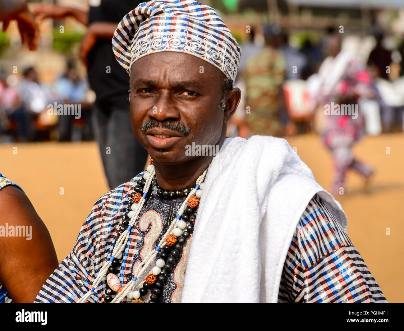 OUIDAH, BENIN - Jan 10, 2017: Unidentified Beninese old man with ...
