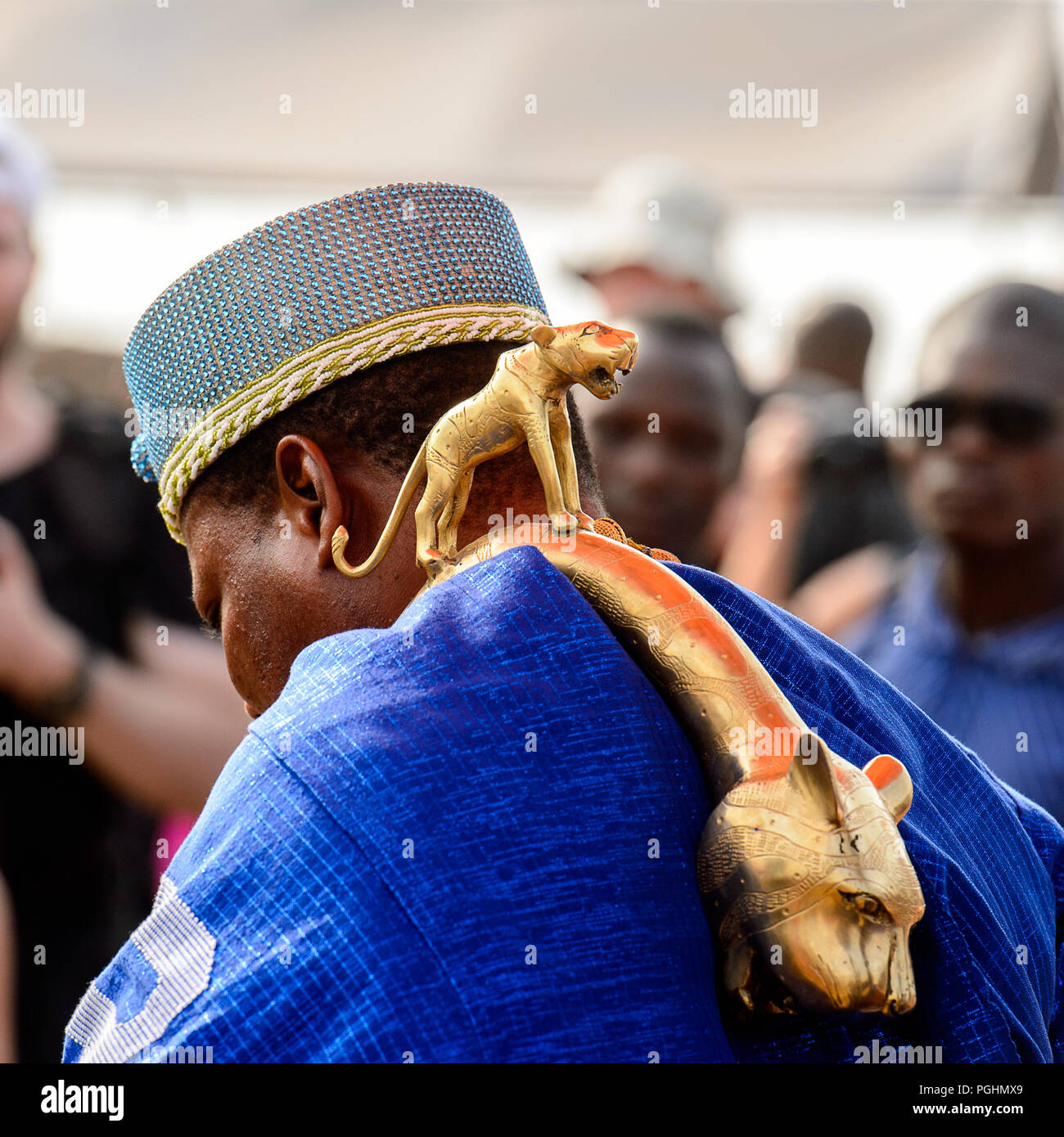 OUIDAH, BENIN - Jan 10, 2017: Unidentified Beninese man in national ...