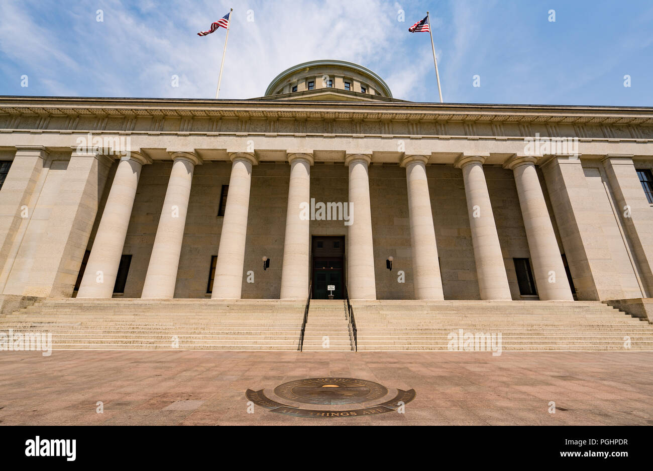 Facade of Ohio Capital building in downtown Columbus, Ohio Stock Photo ...