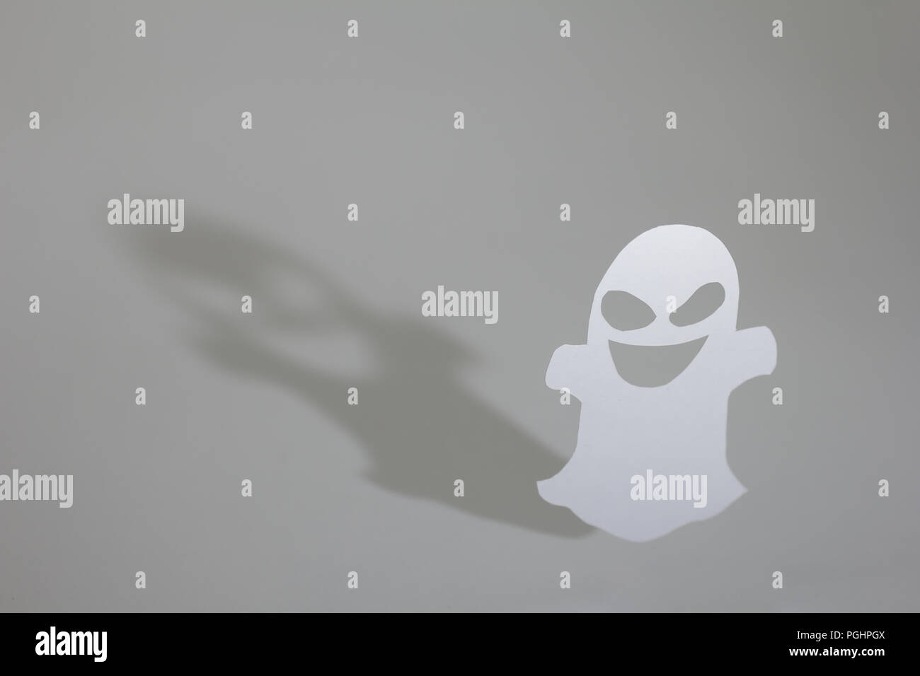 Halloween background decor holiday concept. Funny ghost and graphic ...