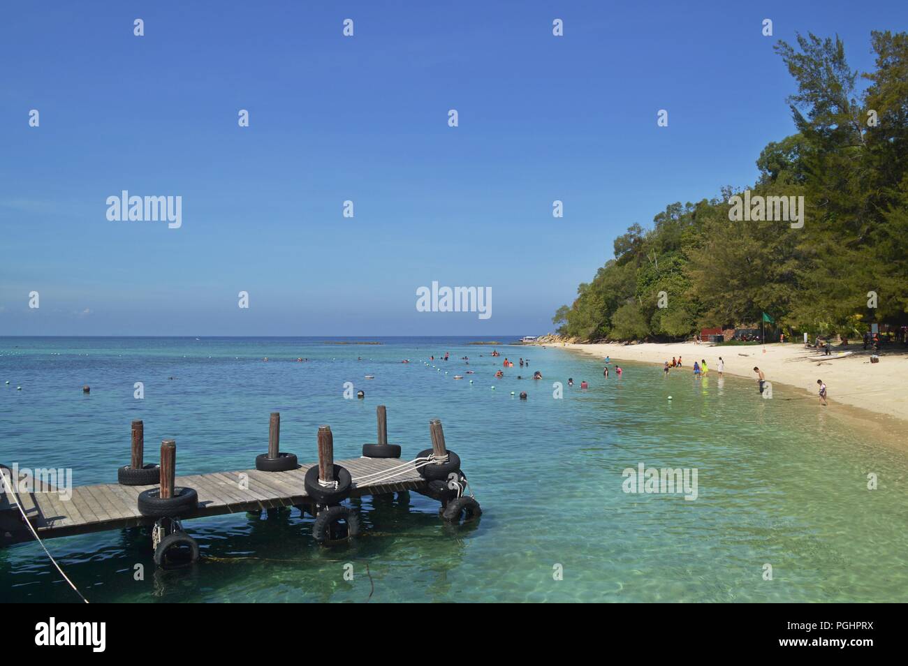 a small jetty at the beach Stock Photo - Alamy