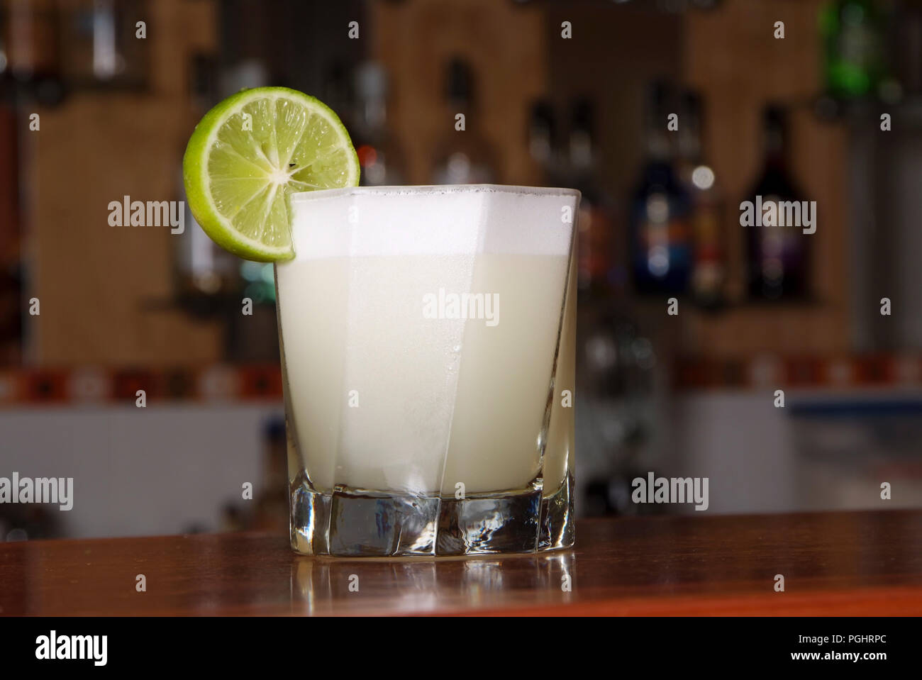 Peruvian cocktail called Pisco Sour made of Pisco Peruvian grape ...