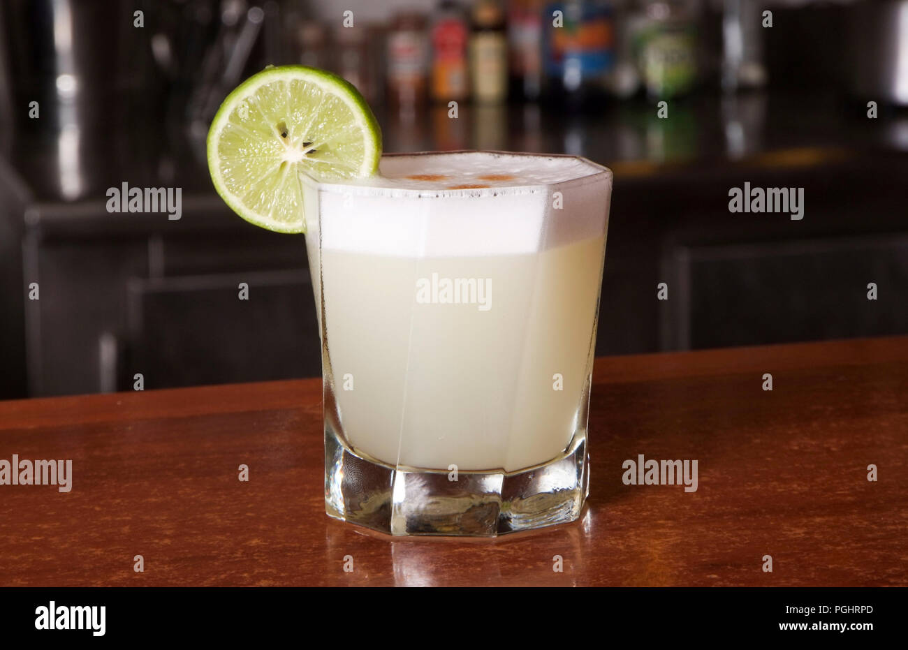 Peruvian cocktail called Pisco Sour made of Pisco Peruvian grape ...