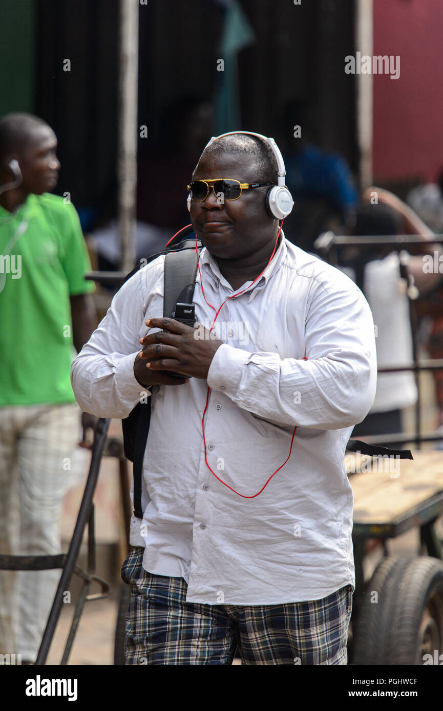 KUMASI, GHANA - Jan 16, 2017: Unidentified Ghanaian man in white shirt ...