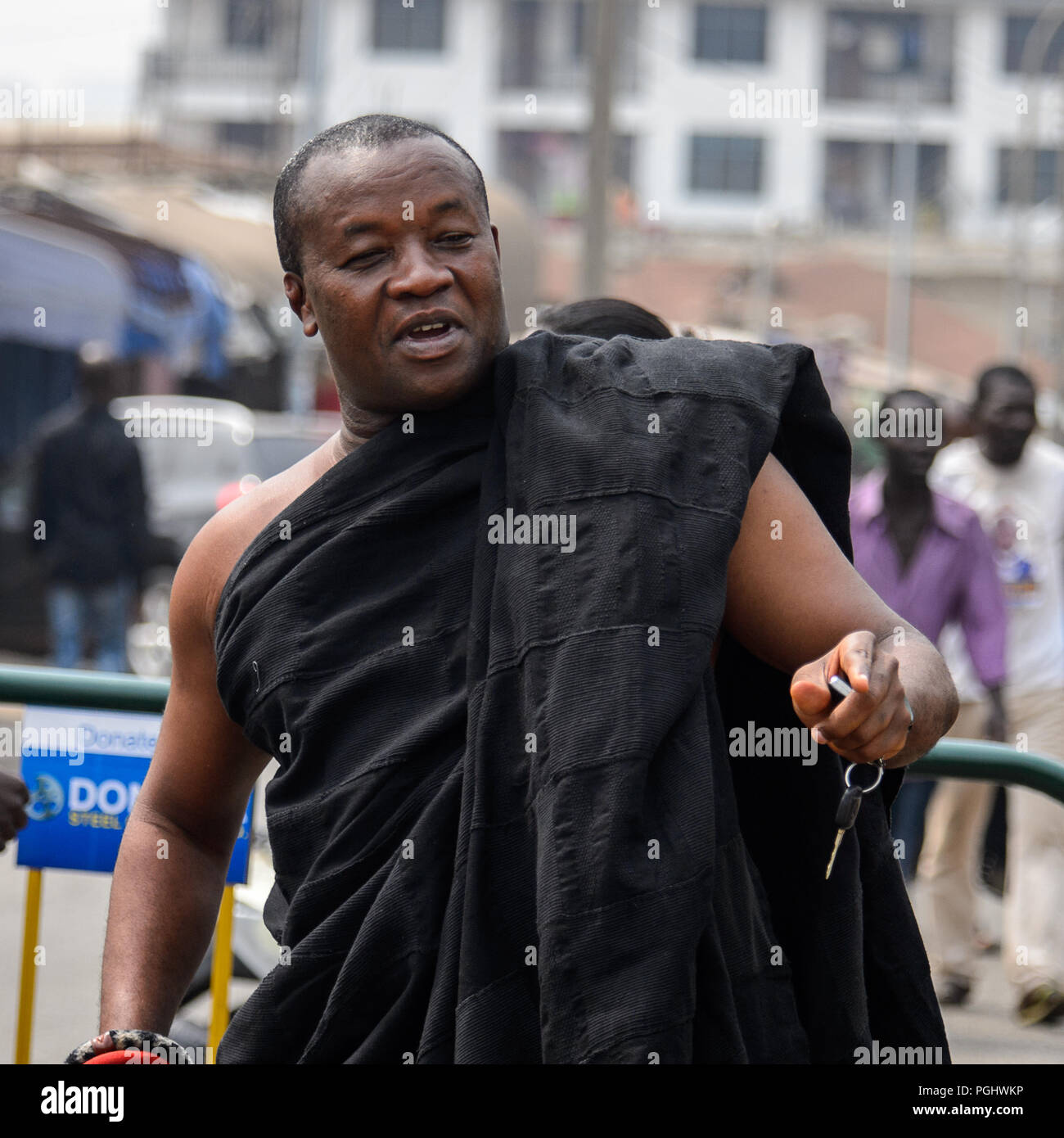 KUMASI, GHANA - Jan 16, 2017: Unidentified Ghanaian man in black ...