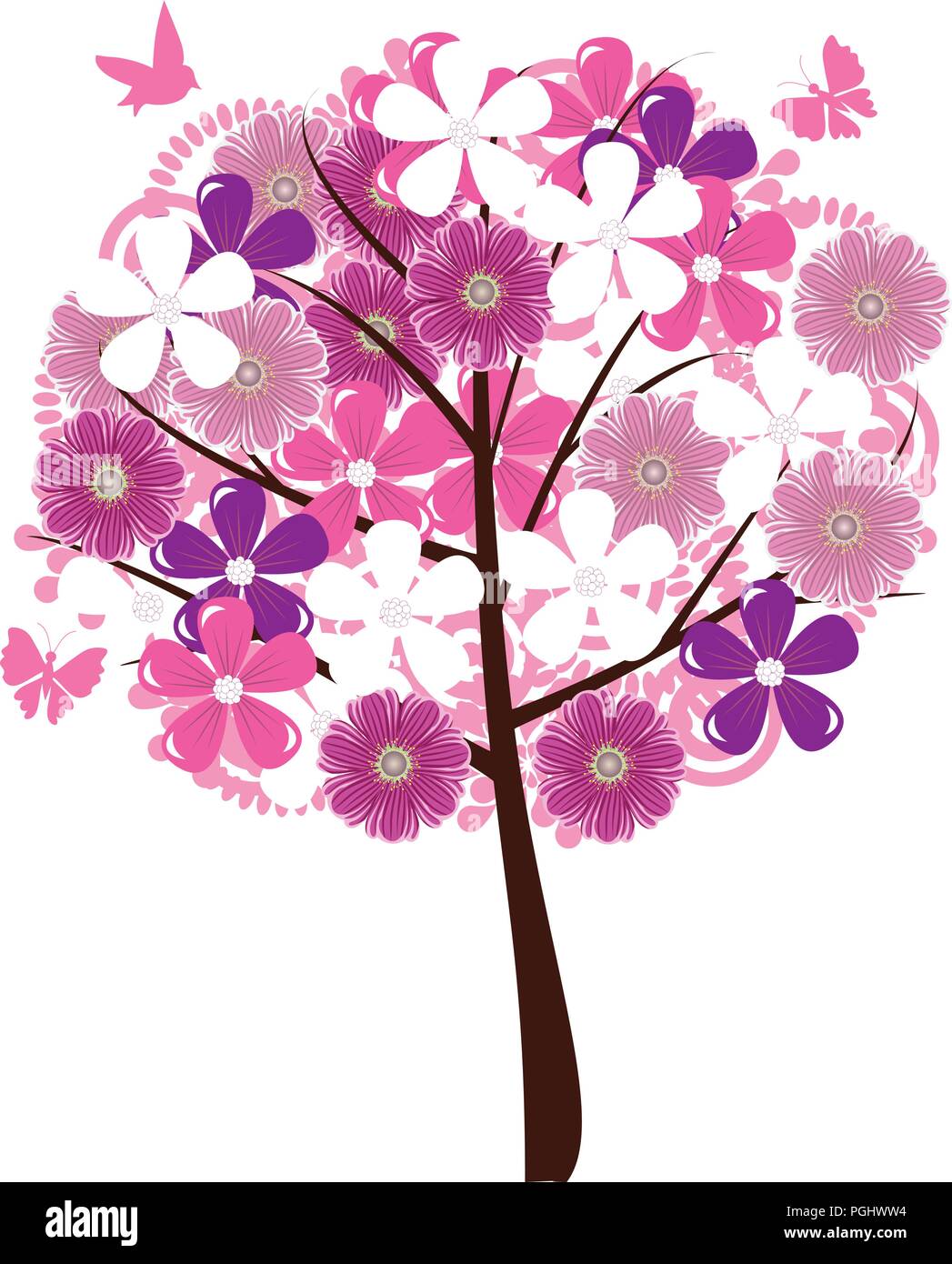 vector illustration of an abstract floral tree Stock Vector Image & Art ...