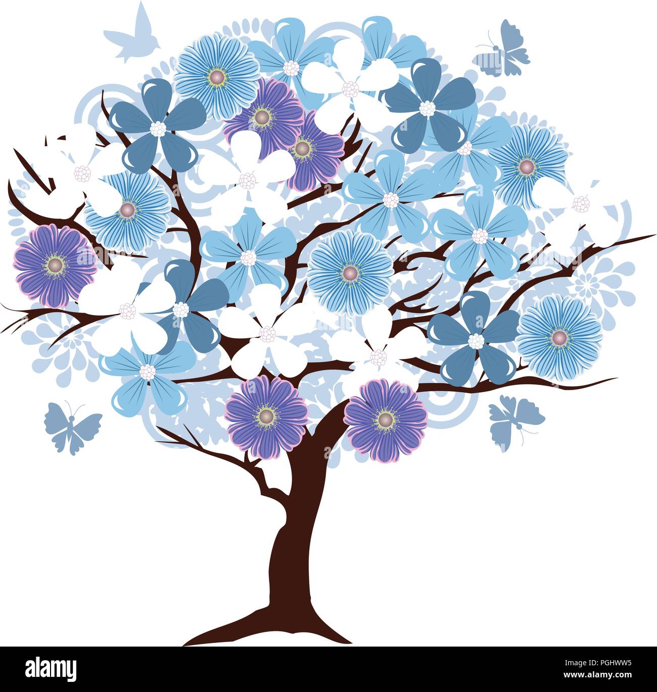 vector illustration of an abstract floral tree Stock Vector Image & Art ...