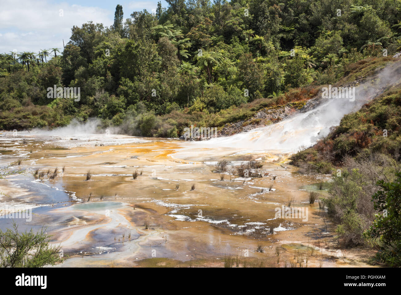 Stunning geothermal activity at the geothermal area Orakei Korako in ...