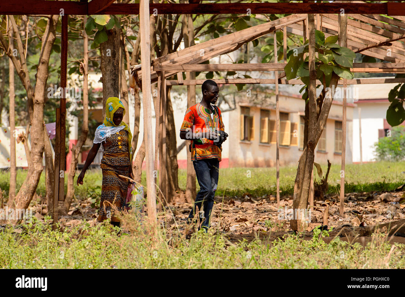 CENTRAL REGION, GHANA - Jan 17, 2017: Unidentified Ghanaian people walk ...