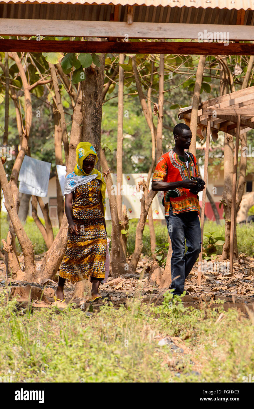 CENTRAL REGION, GHANA - Jan 17, 2017: Unidentified Ghanaian people walk ...