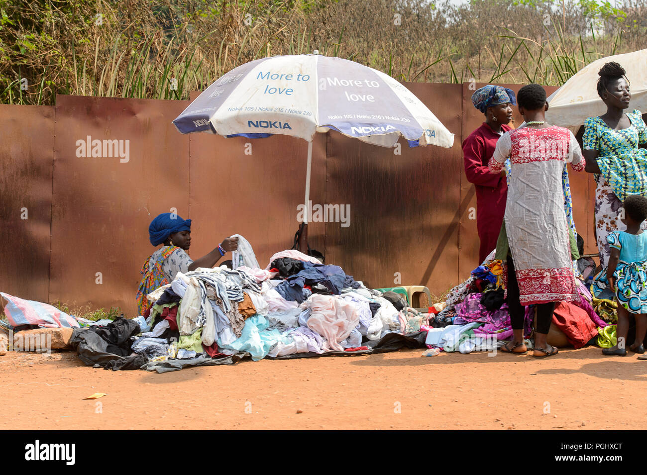 CENTRAL REGION, GHANA - Jan 17, 2017: Unidentified Ghanaian woman sits ...