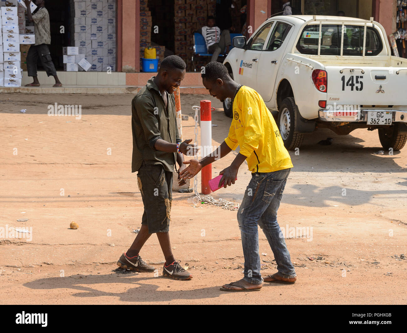 CENTRAL REGION, GHANA - Jan 17, 2017: Unidentified Ghanaian people ...