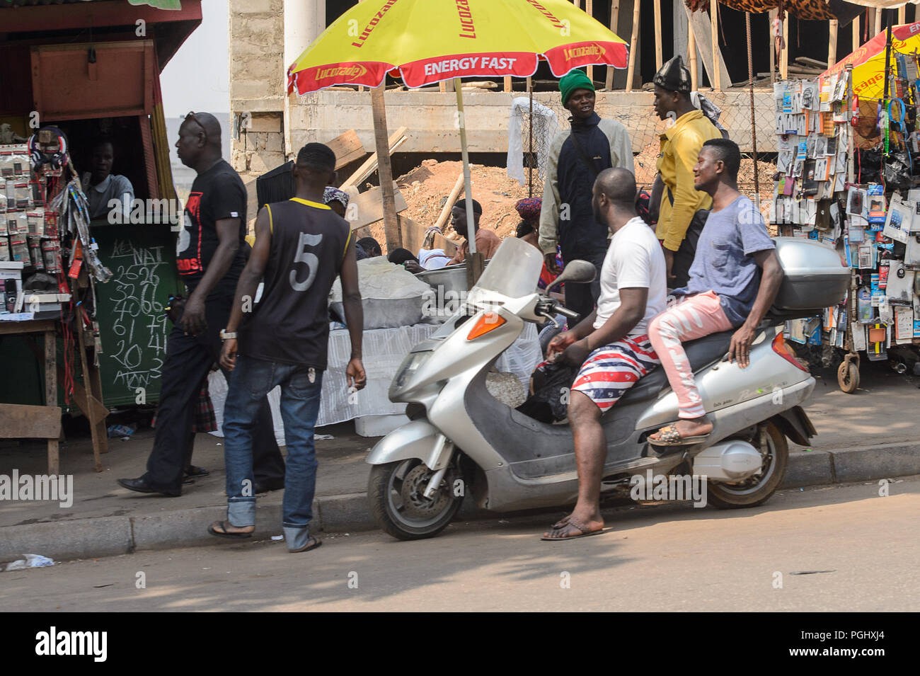 CENTRAL REGION, GHANA - Jan 17, 2017: Unidentified Ghanaian people ...