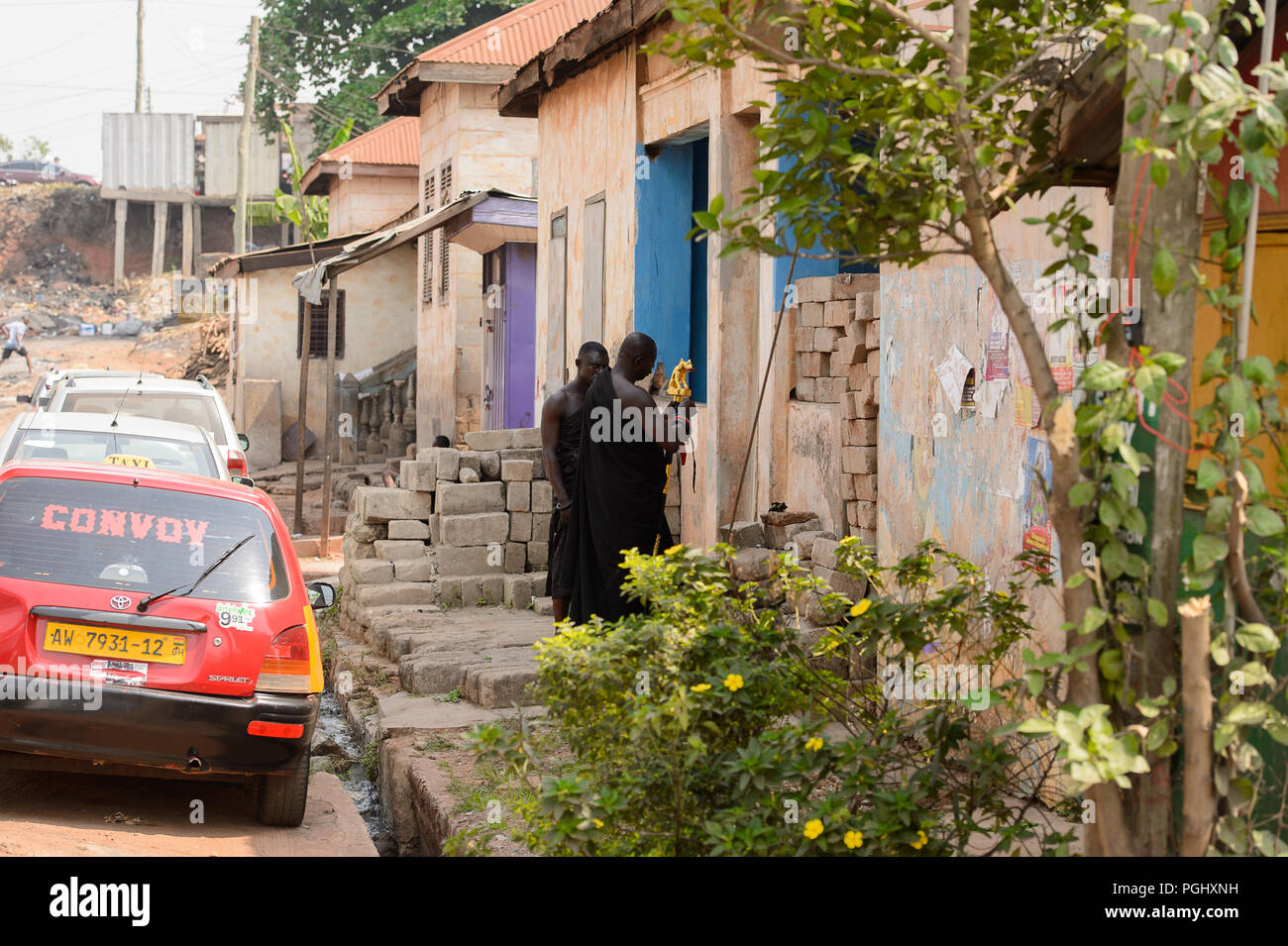 CENTRAL REGION, GHANA - Jan 17, 2017: Unidentified Ghanaian twomen in ...