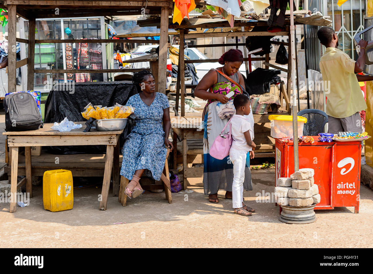 CENTRAL REGION, GHANA - Jan 17, 2017: Unidentified Ghanaian people work ...