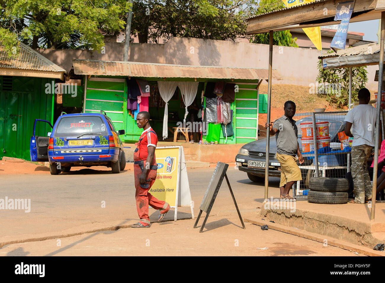 CENTRAL REGION, GHANA - Jan 17, 2017: Unidentified Ghanaian people work ...