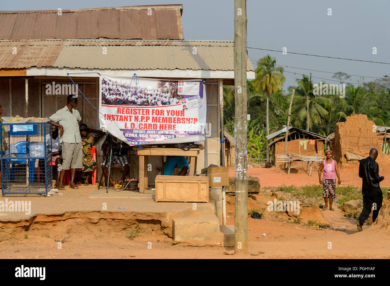 CENTRAL REGION, GHANA - Jan 17, 2017: Unidentified Ghanaian people in ...