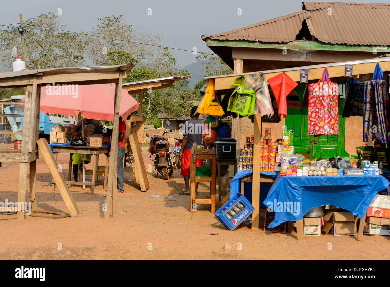 CENTRAL REGION, GHANA - Jan 17, 2017: Unidentified Ghanaian people ...