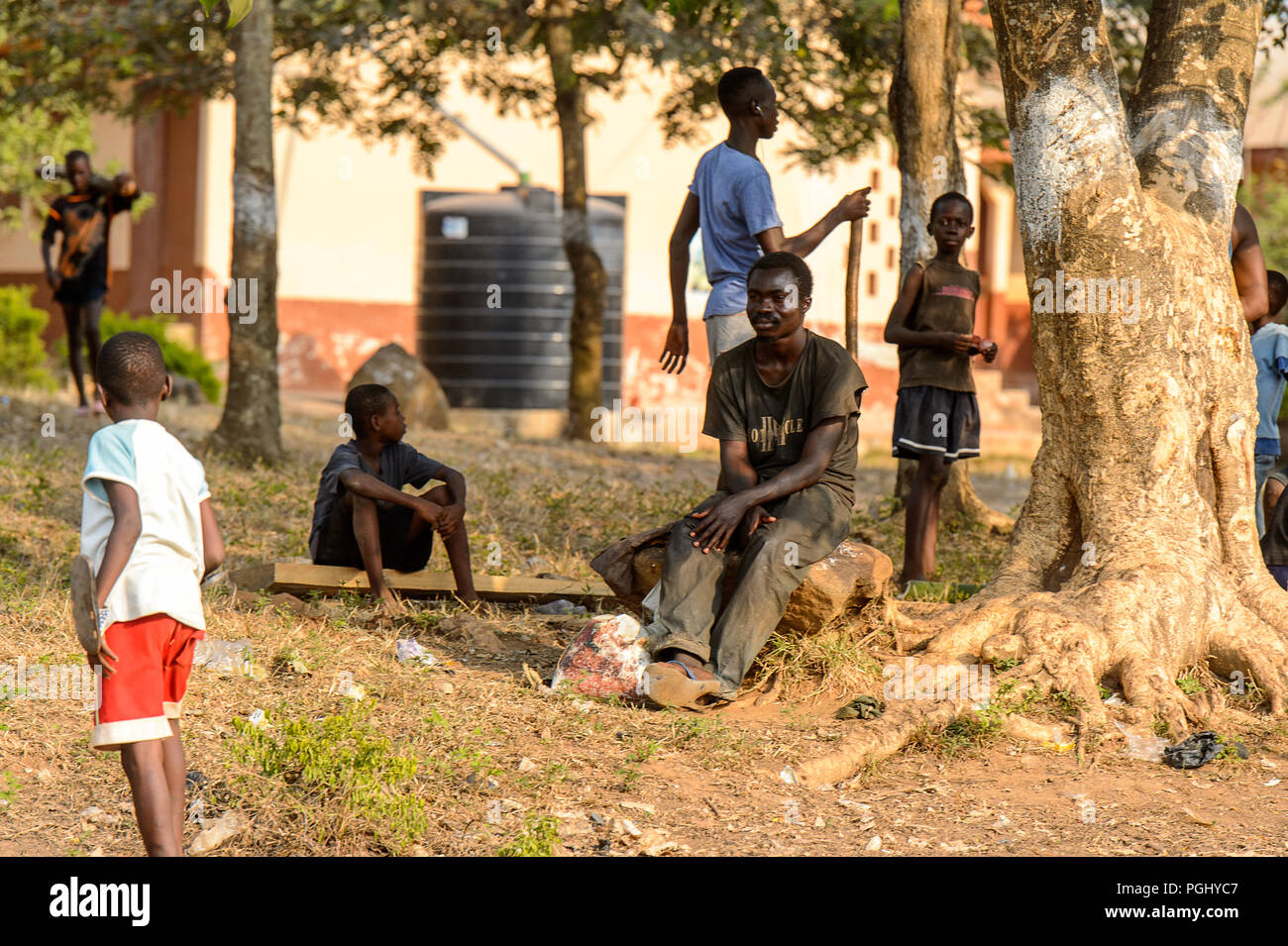 CENTRAL REGION, GHANA - Jan 17, 2017: Unidentified Ghanaian people work ...