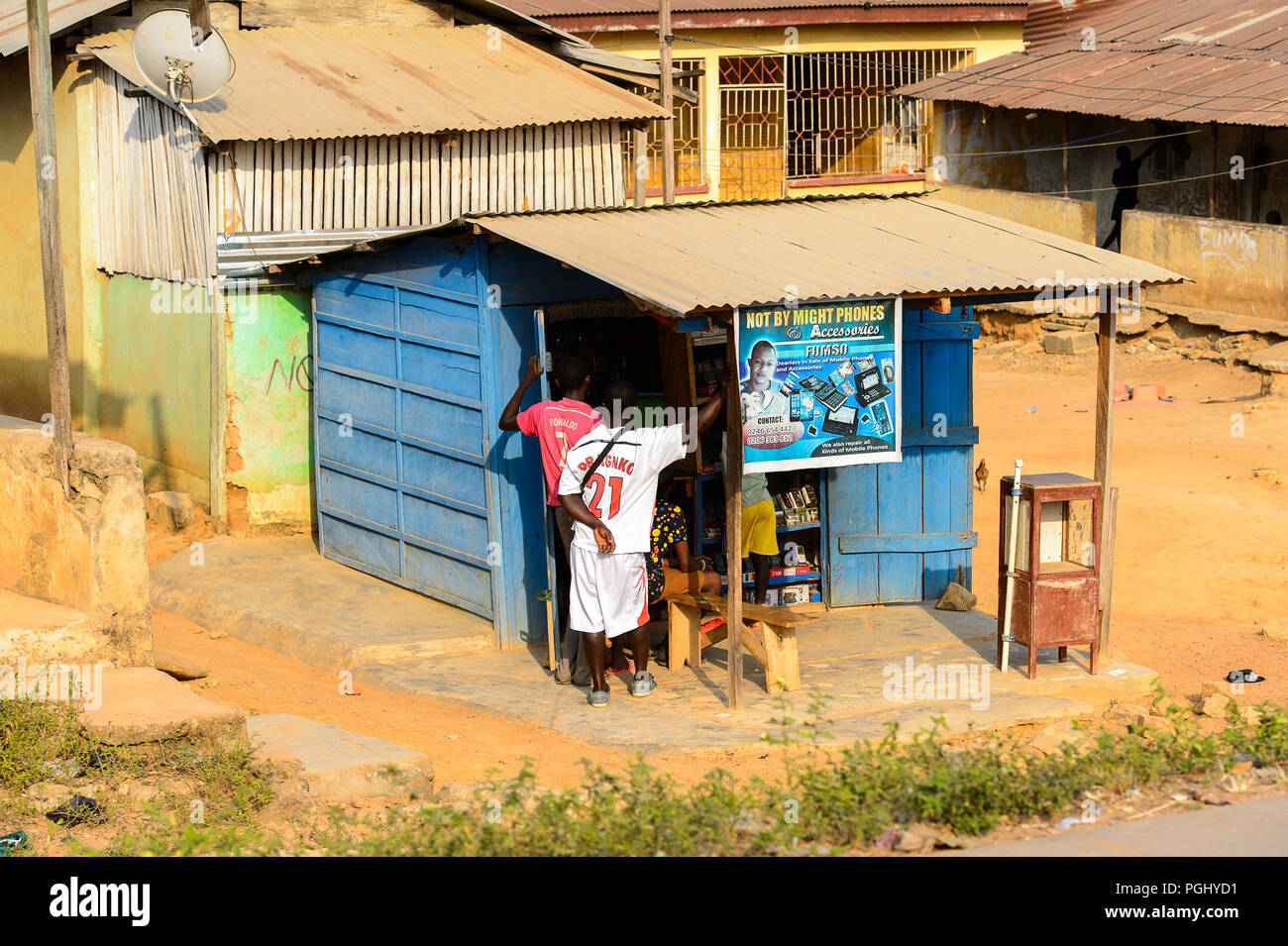 CENTRAL REGION, GHANA - Jan 17, 2017: Unidentified Ghanaian men from ...
