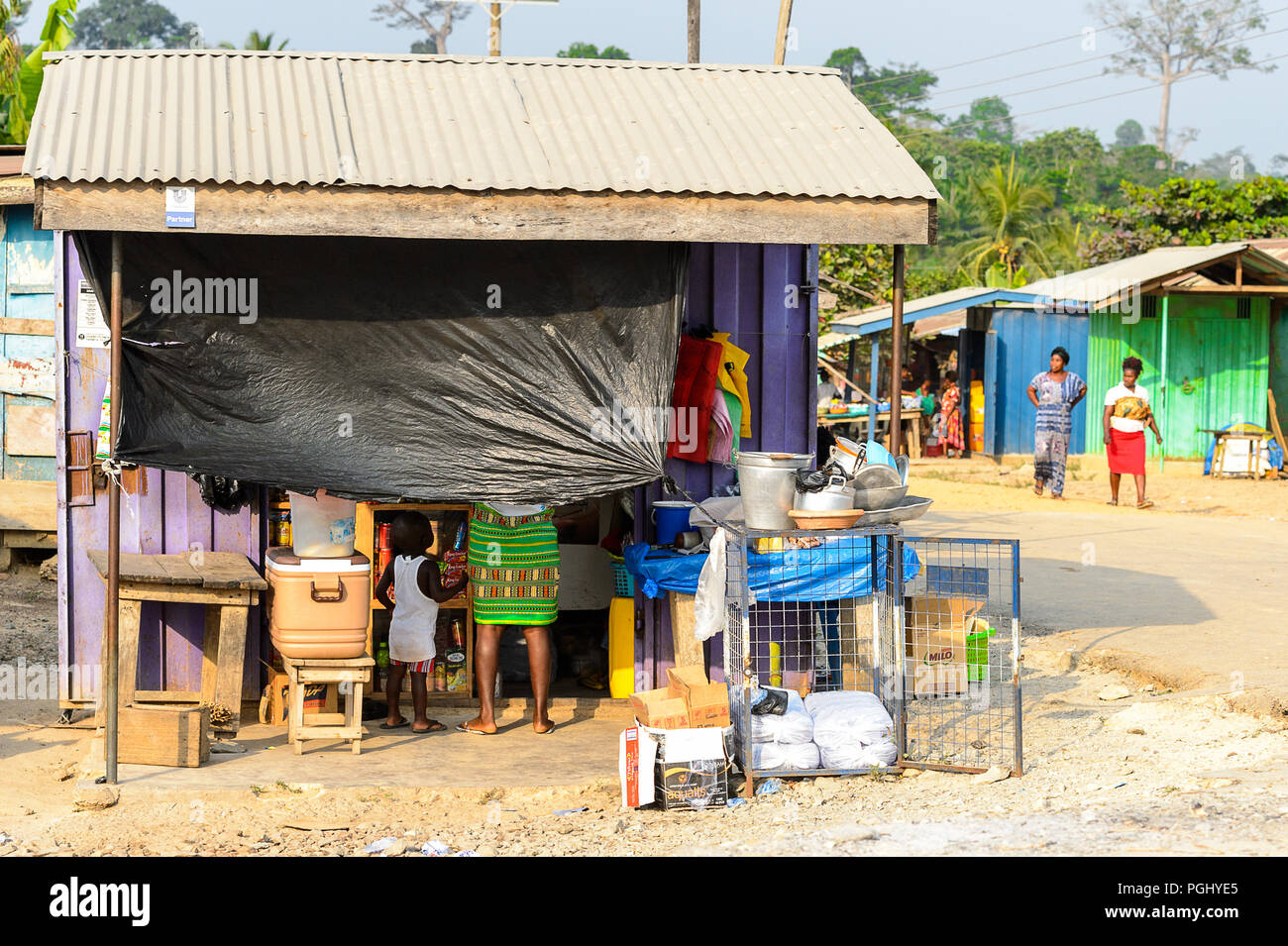 CENTRAL REGION, GHANA - Jan 17, 2017: Unidentified Ghanaian child ...