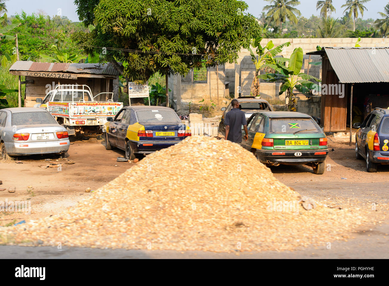 CENTRAL REGION, GHANA - Jan 17, 2017: Unidentified Ghanaian man stands ...