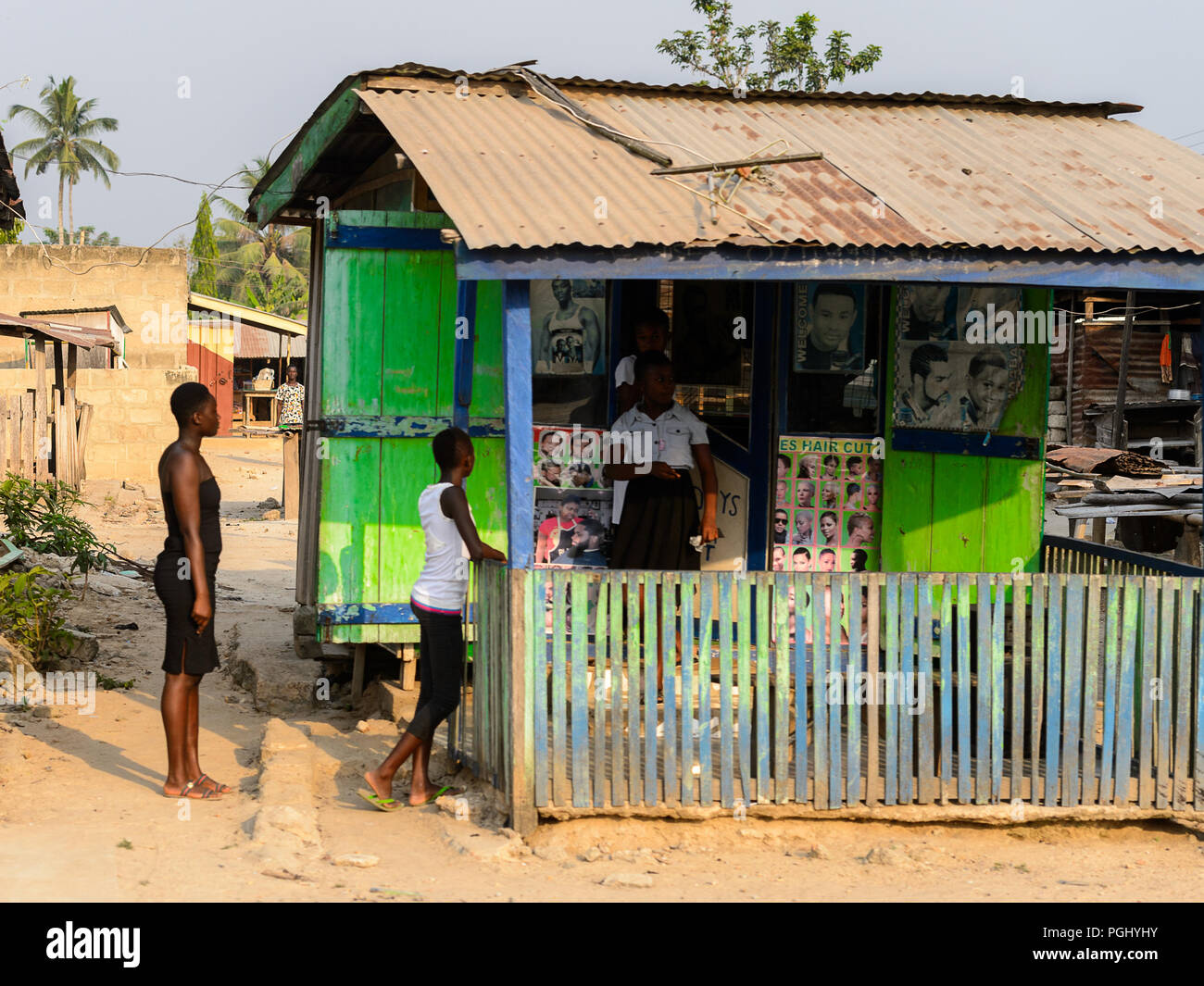CENTRAL REGION, GHANA - Jan 17, 2017: Unidentified Ghanaian people ...