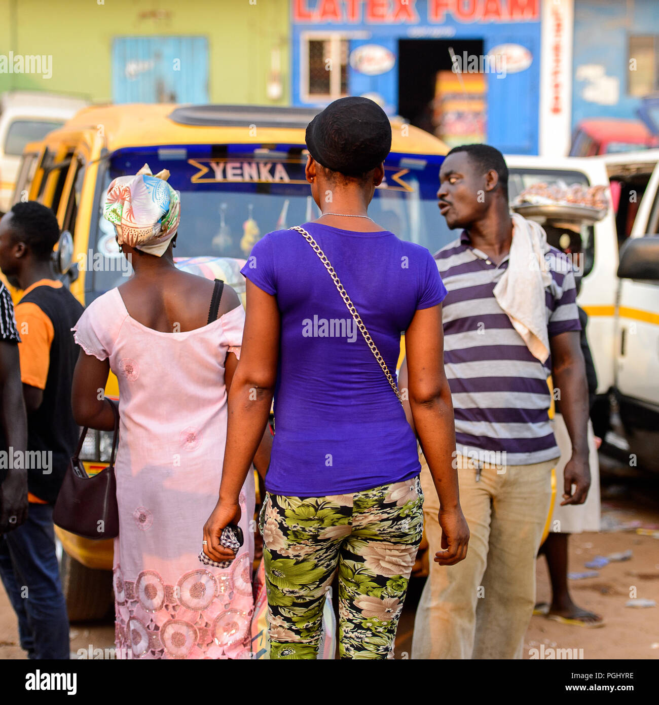 CENTRAL REGION, GHANA - Jan 17, 2017: Unidentified Ghanaian people from ...
