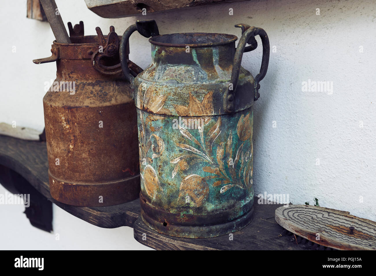 Metal milk bottle Stock Photo - Alamy