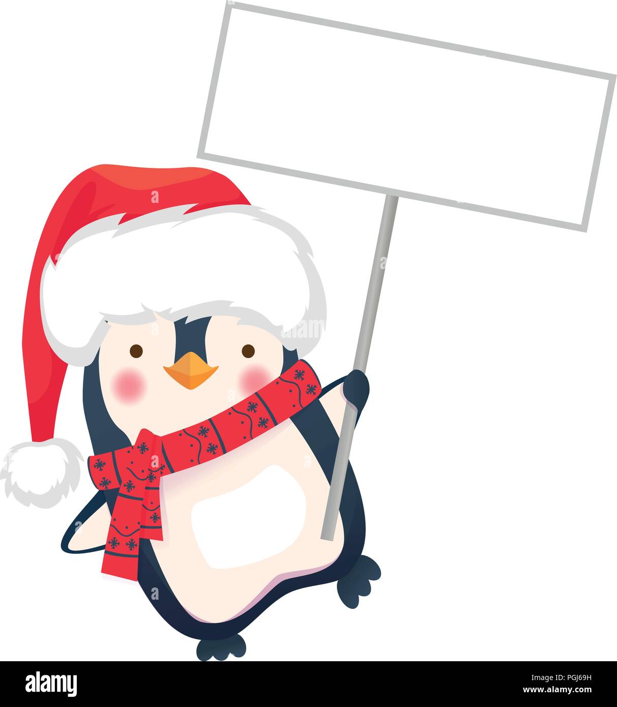 Penguin holding sign. Penguin cartoon vector illustration Stock Vector ...